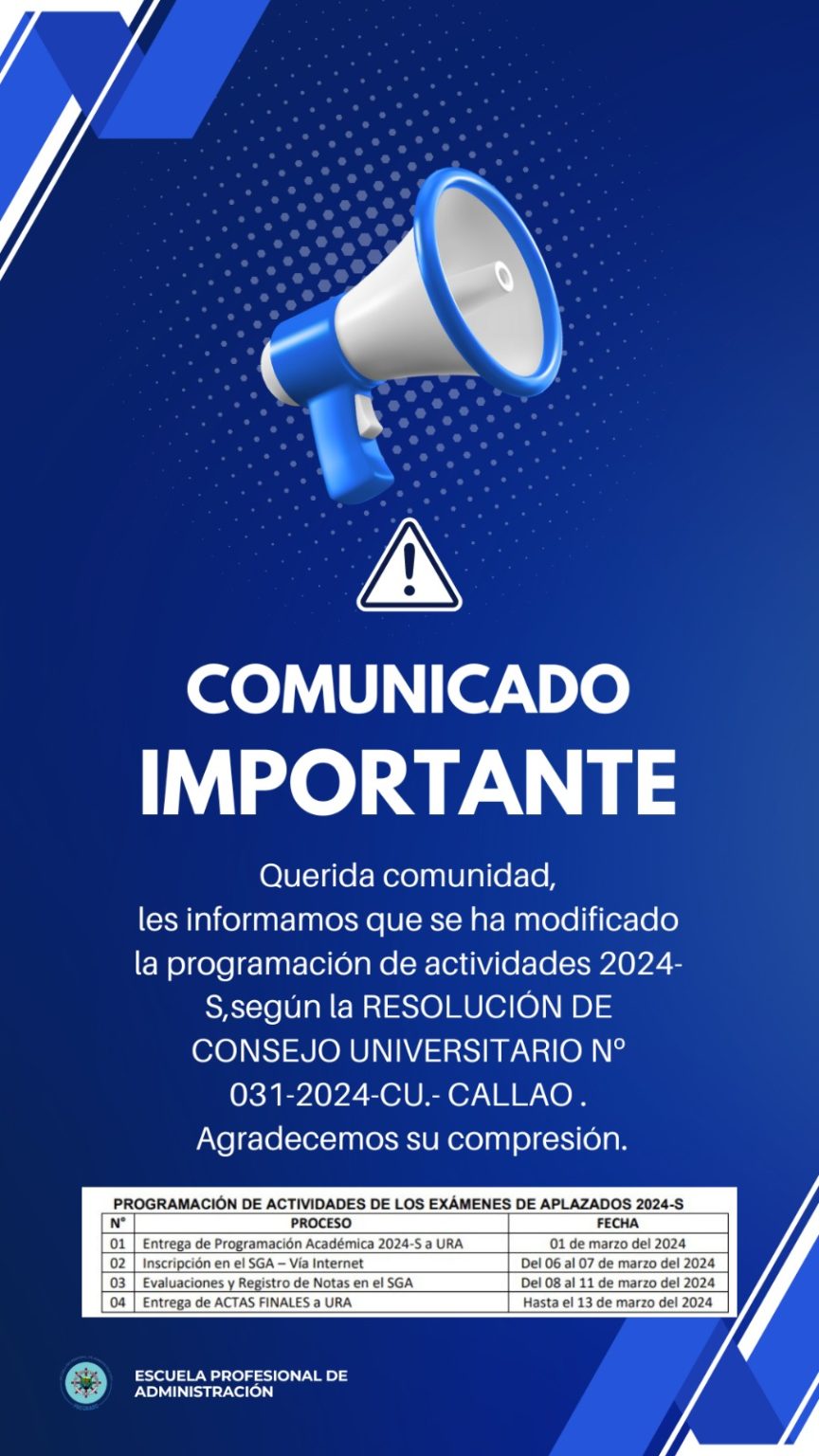 COMUNICADO – Facultad de Ciencias Administrativas